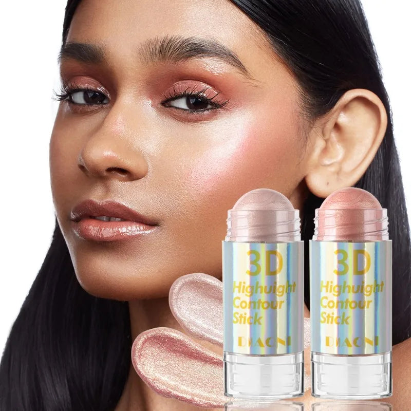 6 Colors 3D Face Brighten Highlighter Bar Cosmetic Face Contour Bronze ...